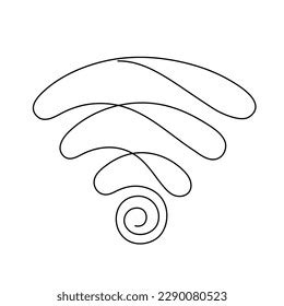 Wi Fi Signal One Line Arthand Drawn Stock Vector Royalty Free Shutterstock