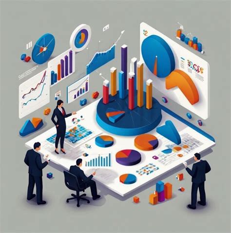 High Quality Isometric Business Analytics Illustration Premium Ai Generated Image
