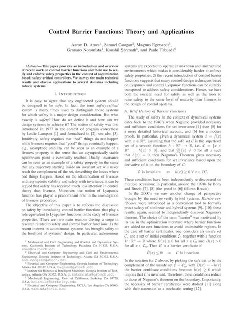 pdf control barrier functions theory and applicationscoogan ece