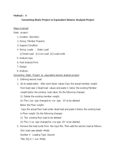 converting static to equivalent earthquake method pdf