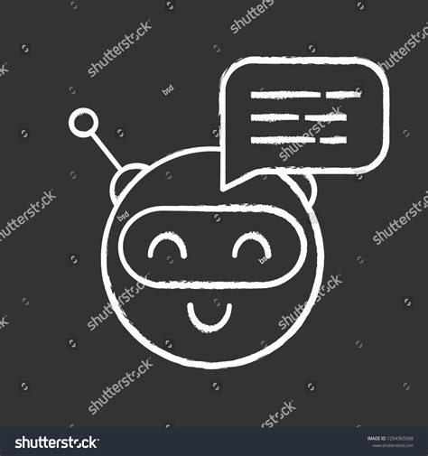 Chatbot Message Chalk Icon Talkbot Circle Stock Vector Royalty Free