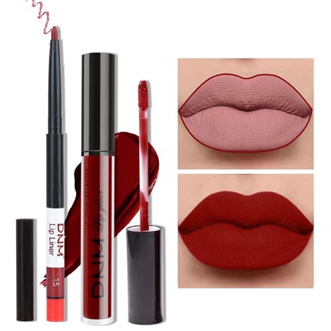 2 Pcs Matte Dark Red Lip Liner And Lipstick Makeup Desertcart Bahamas