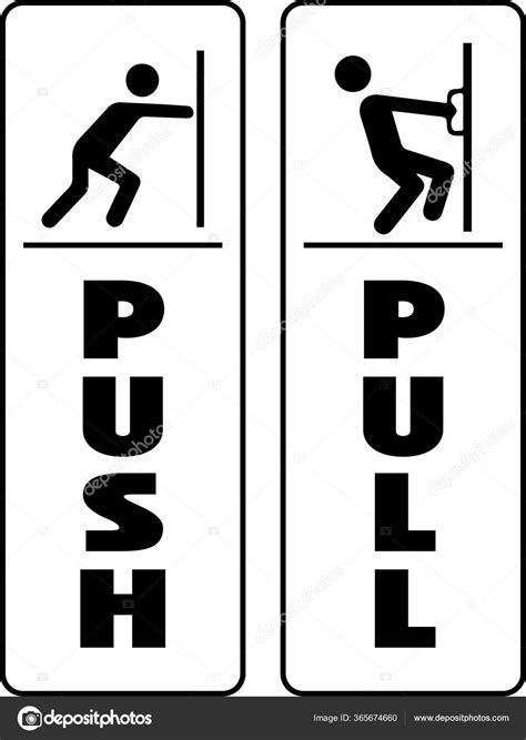 Push Pull Door Sign Stock Vector Image By © 365674660