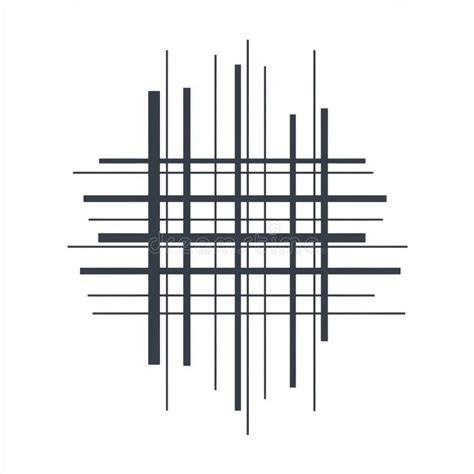 Geometric Abstract Art With Intersecting Lines And Minimalist Design Stock Illustration