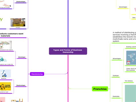 Types And Forms Of Business Ownership Mind Map