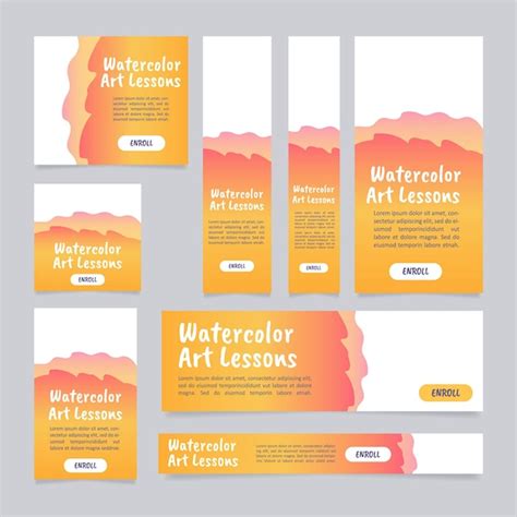 Premium Vector Watercolor Art Class Web Banner Design Template