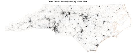 Nc Map Using Small Dots In Each Census Block To Represent The Data