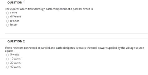 solved question 1 the current which flows through each