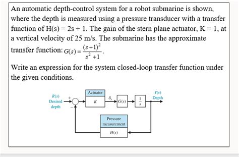 solved an automatic depth control system for a robot