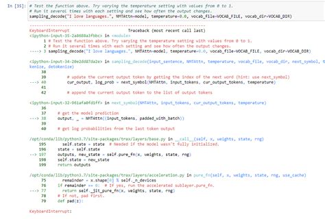 Issue With Cell After At UNQ C NLP With Attention Models DeepLearning AI