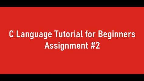 C Language Tutorial Youtube