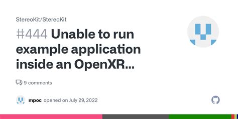 unable to run example application inside an openxr overlay using xr