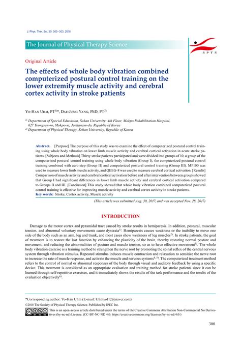 Pdf The Effects Of Whole Body Vibration Combined Computerized