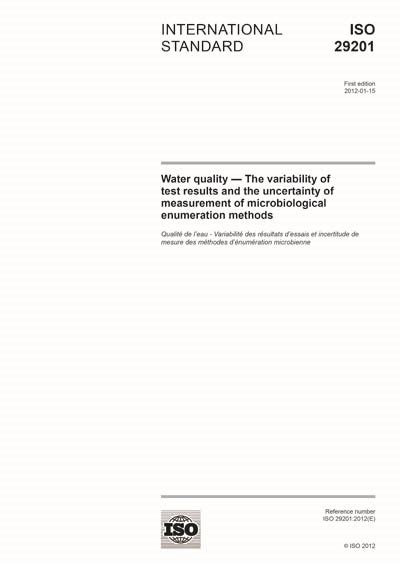 ISO 29201 2012 Water Quality The Variability Of Test Results And The Uncertainty Of