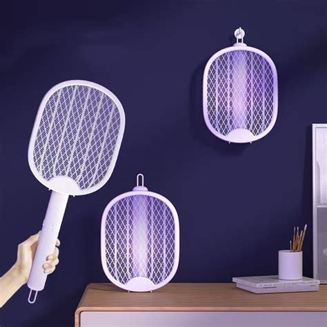 4in1 Foldable Electric Fly Swatter Mosquito Killer Trap Usb Rechargeable Mosquito Racket Insect