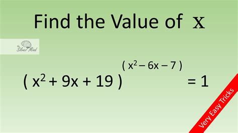Find The Value Of X Algebraic Expression Pure Maths Mental Mathematic Problem Youtube