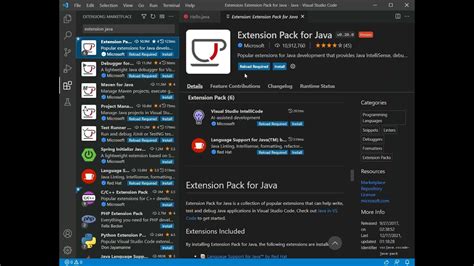 Installing Extension Java Extension Package In Vs Code Youtube