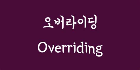 오버라이딩
