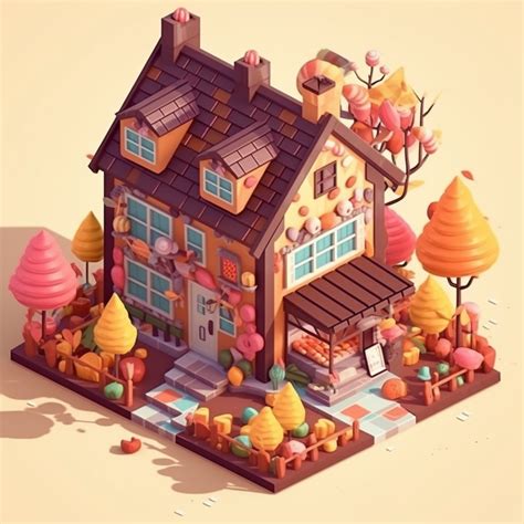 一个有糖果和巧克力的漂亮糖果屋西瓜马 Ai魔法学院，一款midjourney关键词免费生成器