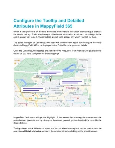 Configure The Tooltip And Detailed Attributes In Mappyfield 365
