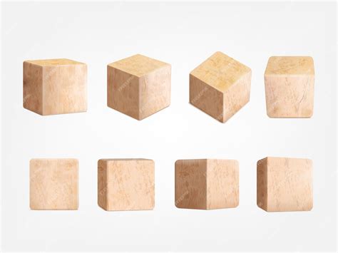 Premium Vector Realistic Wooden Blocks 3d Wood Cube Block With Timber