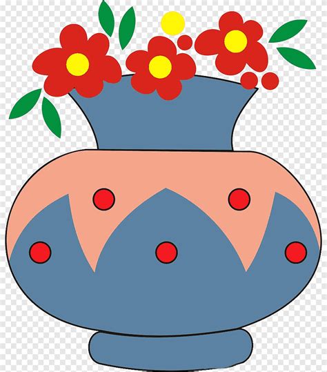 Картинка ваза с цветами для детей на прозрачном фоне