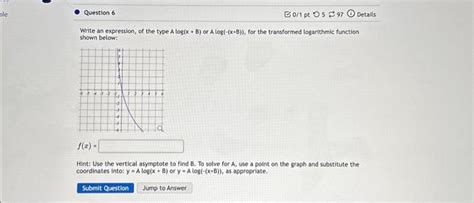 Solved Write An Expression Of The Type Alog X B Or Chegg