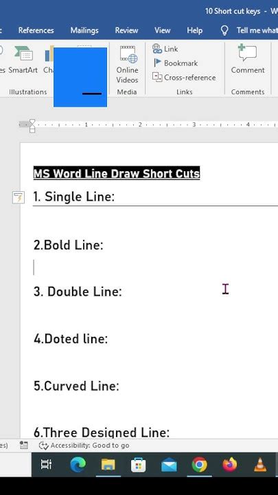MS Word Line Draw Short Cut Keys to Draw Straight Lines | Microsoft Word - YouTube