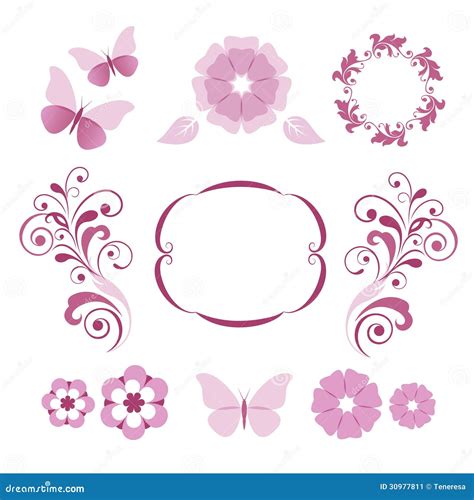 Floral Decorative Elements Stock Vector Illustration Of Nature 30977811
