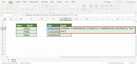 How To Use If Statement Between Two Numbers Or Dates