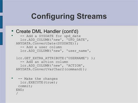 Oracle Streams Step By Step Ppt Ppt