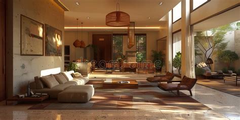 Rustic Charm Adobe Architecture Style Interior Design Concept Stock Illustration Illustration