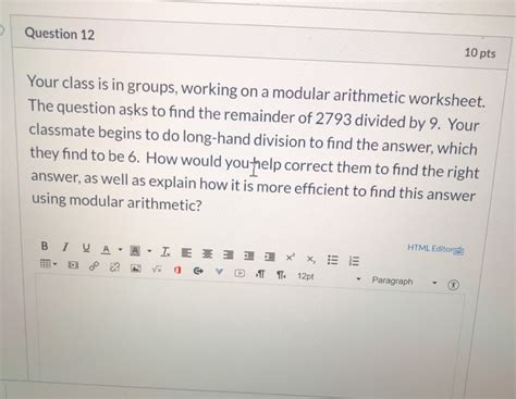 Worksheet Modular Arithmetic And Linear Algebra Worksheets Library