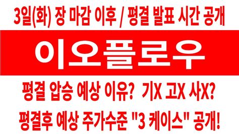 이오플로우 주가3일화장 마감 이후 평결 발표시간 공개 평결 압승 예상 이유평결후 예상 주가 수준 3가지 예