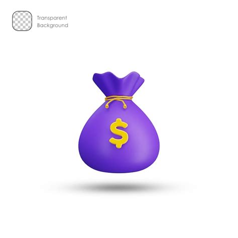 Dollar Money Bag 3d Icône Et Symbole Sur Fond Blanc Design Moderne Et