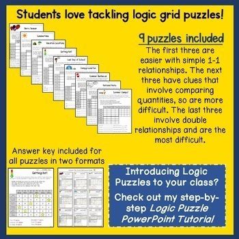 Summer Logic Puzzles By Erin S Classroom Creations TpT