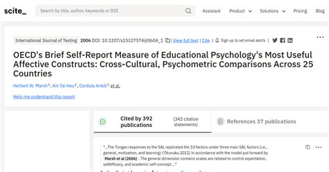 Oecds Brief Self Report Measure Of Educational Psychologys Most Useful Affective Constructs