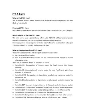 Fillable Online ITR 5 Form Fax Email Print PdfFiller