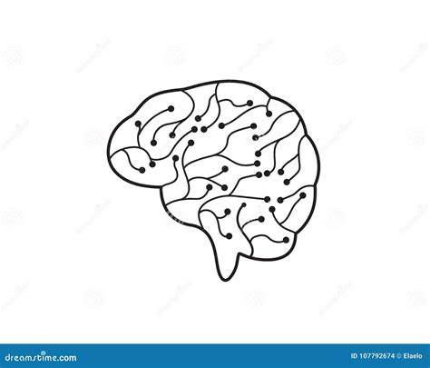 Circuit Brain Vector Illustration Icon Stock Vector Illustration Of
