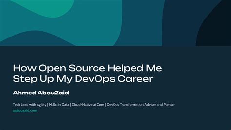 How Open Source Helped Me Step Up My Devops Career Presentation