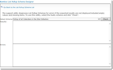 using the list rollup schema designer support page bamboo solutions
