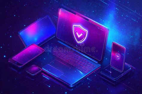 Protect Multiple Devices With Endpoint Security Protection Stocked Stock Image Image Of