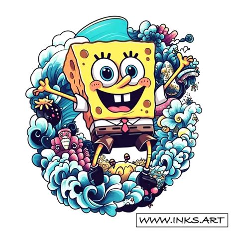 Tattoo Design Spongebob In Anime Style Style Anime