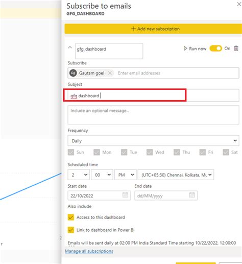 power bi subscribe dashboard geeksforgeeks