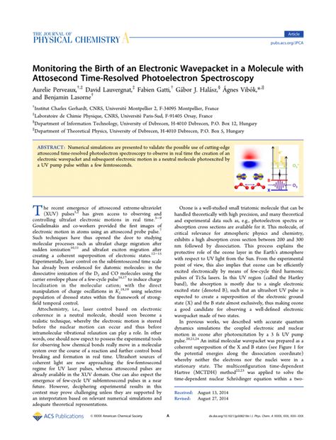 Pdf Monitoring The Birth Of An Electronic Wavepacket In A Neutral