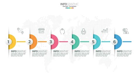 Timeline Infographic Vector With 6 Steps Can Be Used For Workflow