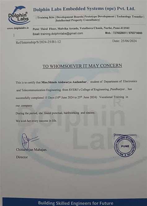 Aishwarya Shinde On Linkedin Internship Vocationaltraining Dolphinlab Learningjourney