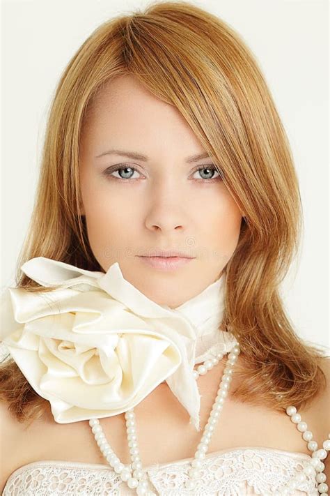 Fashion Model With Red Hair Stock Photo Image Of Model White