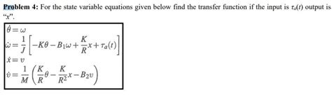 solved problem 4 for the state variable equations given