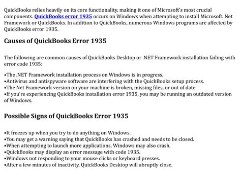 PPT Fix QuickBooks Error Code 1935 When Installing Net Framework PowerPoint Presentation